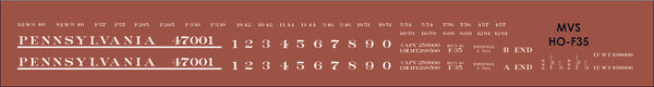 HO PRR F35 Flatcar Decals – Mount Vernon Shops