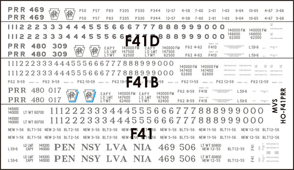 HO PRR F41 Flatcar Decals – Mount Vernon Shops