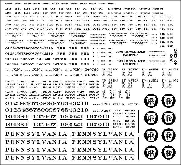 HO PRR X26c Boxcar Decals – Mount Vernon Shops