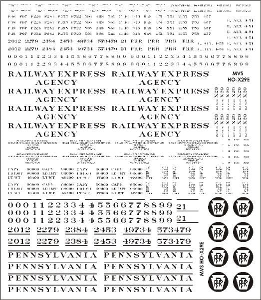 HO PRR REA X29 Express Boxcar Decals – Mount Vernon Shops