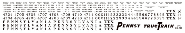 HO PRR & TTX F39 Flatcar Decals – Mount Vernon Shops