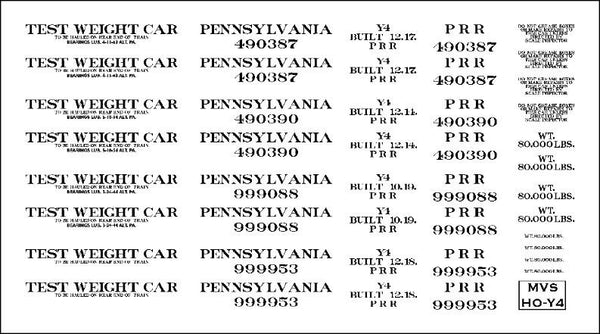 HO PRR Scale Car Decals – Mount Vernon Shops